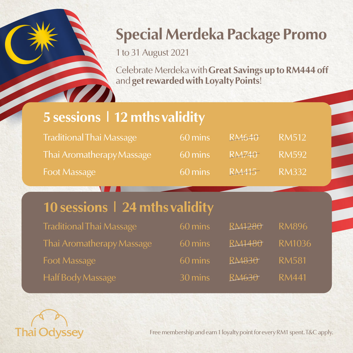 THAI ODYSSEY: SPECIAL MERDEKA PACKAGE PROMO 2021 | Main Place Mall